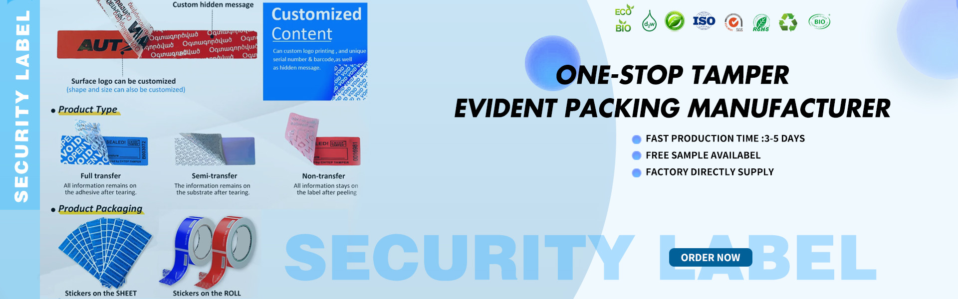 Quality Printable Security Labels & Non Residue Security Labels factory ...