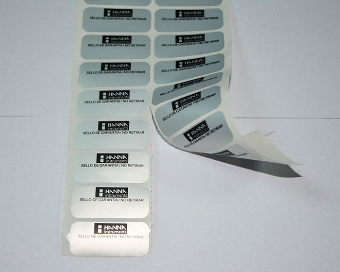 Security Cut Warning Self Adhesive Security Labels PET Silver VOID ...