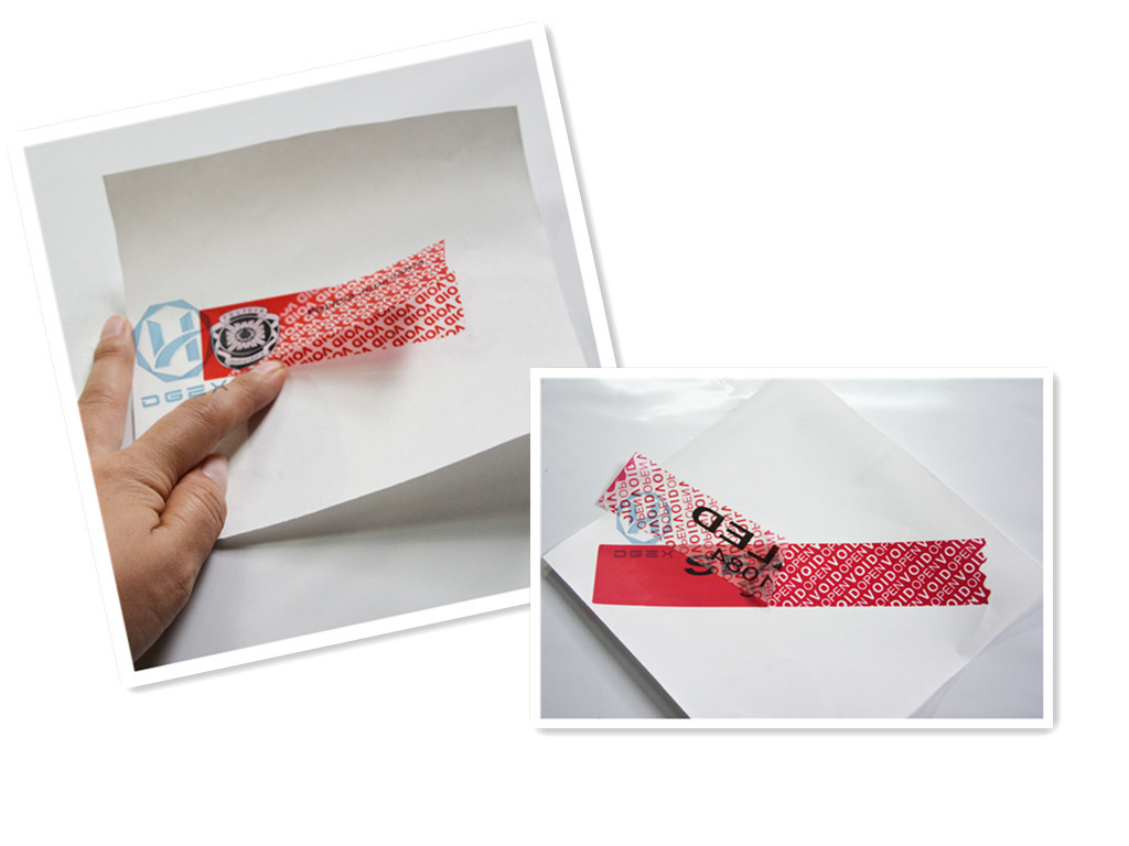 PET Adhesive Security Labels / Tamper Proof Tags With Water Glue