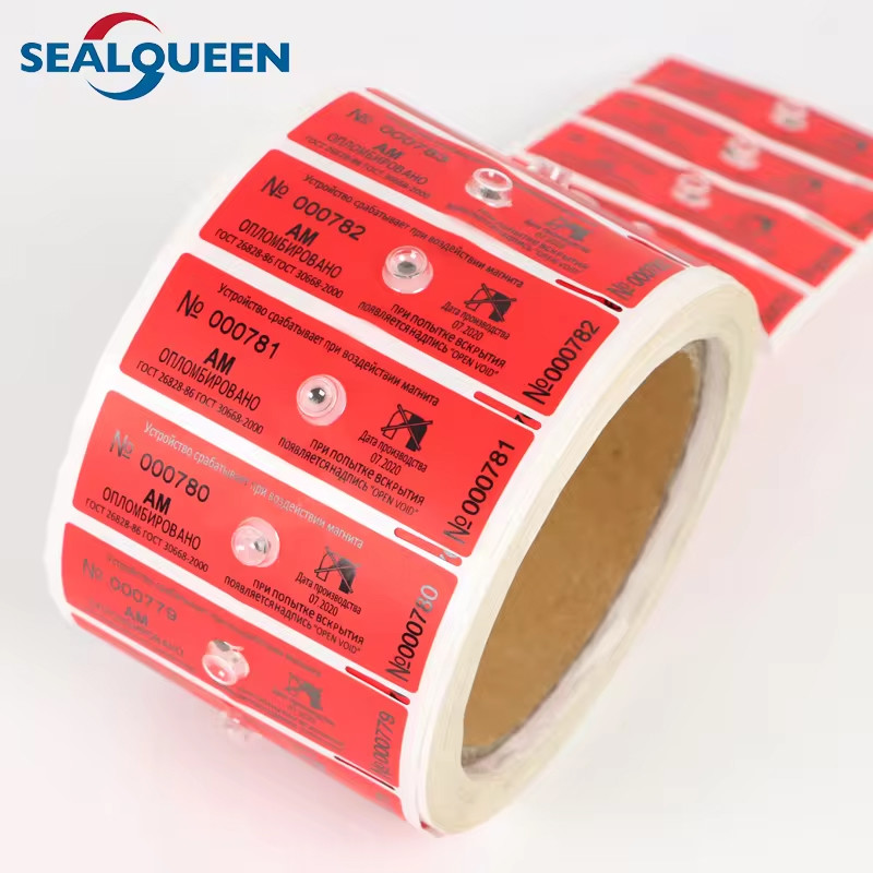 Russia Water Meter Magnetic Security Labels For Security Stickers